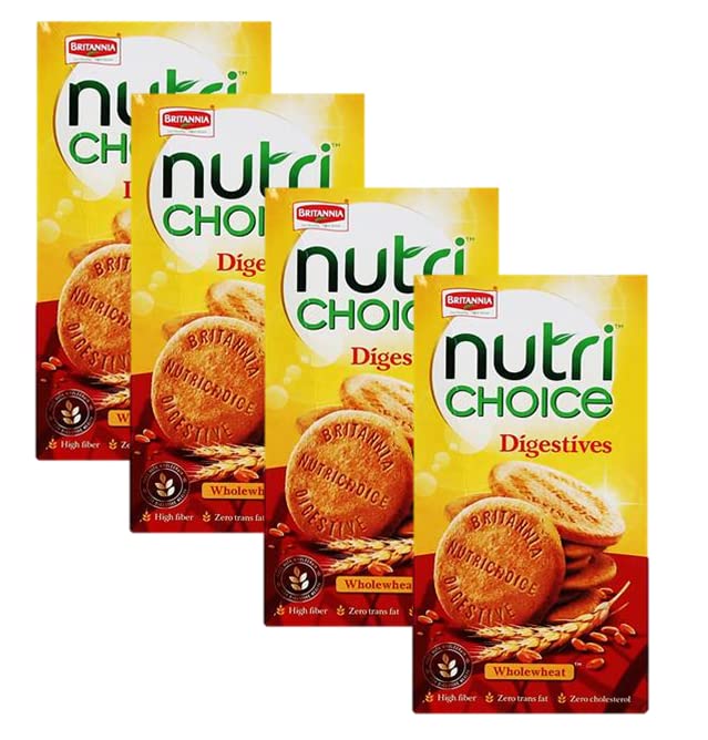 Britannia Nutri Choice Digestive High-Fibre Biscuits 250gm, (Pack of 4 ...