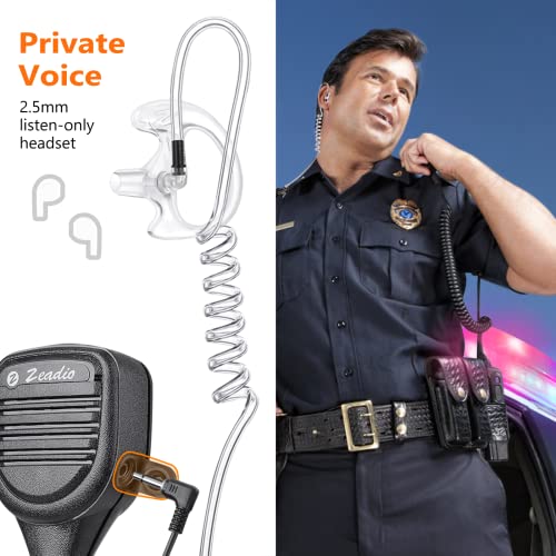 Zeadio 2.5mm RECEIVER/LISTEN ONLY Surveillance Headset Earpiece with ...