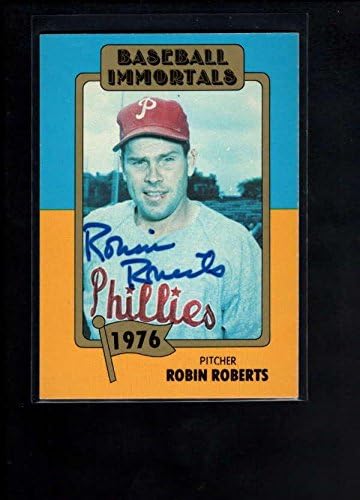 1980's Sspc #157 Robin Roberts Authentic On Card Autograph Signature ...