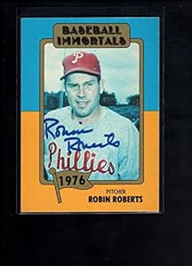 1980's Sspc #157 Robin Roberts Authentic On Card Autograph Signature ...