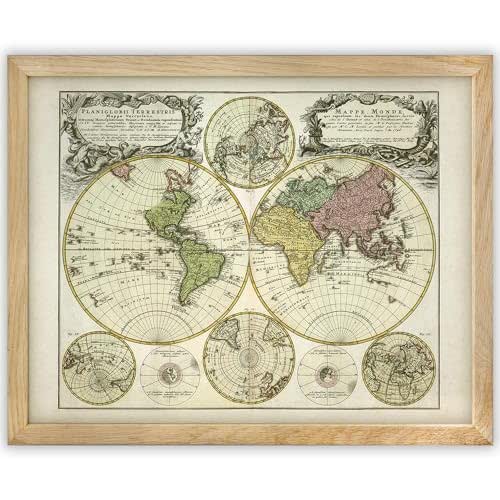 Amazon.com: Vintage Old World Map - 11x14 Framed Art Print - Great ...