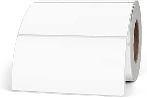 YIKIADA Rectangular White Color Coding Label 2 X 4 Inch Self Adhesive Vinyl Waterproof Writable ...