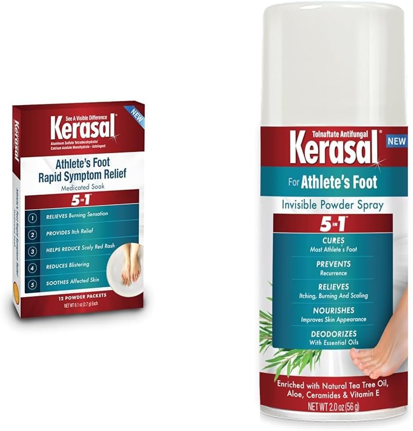 Amazon.com: Kerasal Athlete's Foot Medicated Foot Soak 12 Count 5-in-1 ...