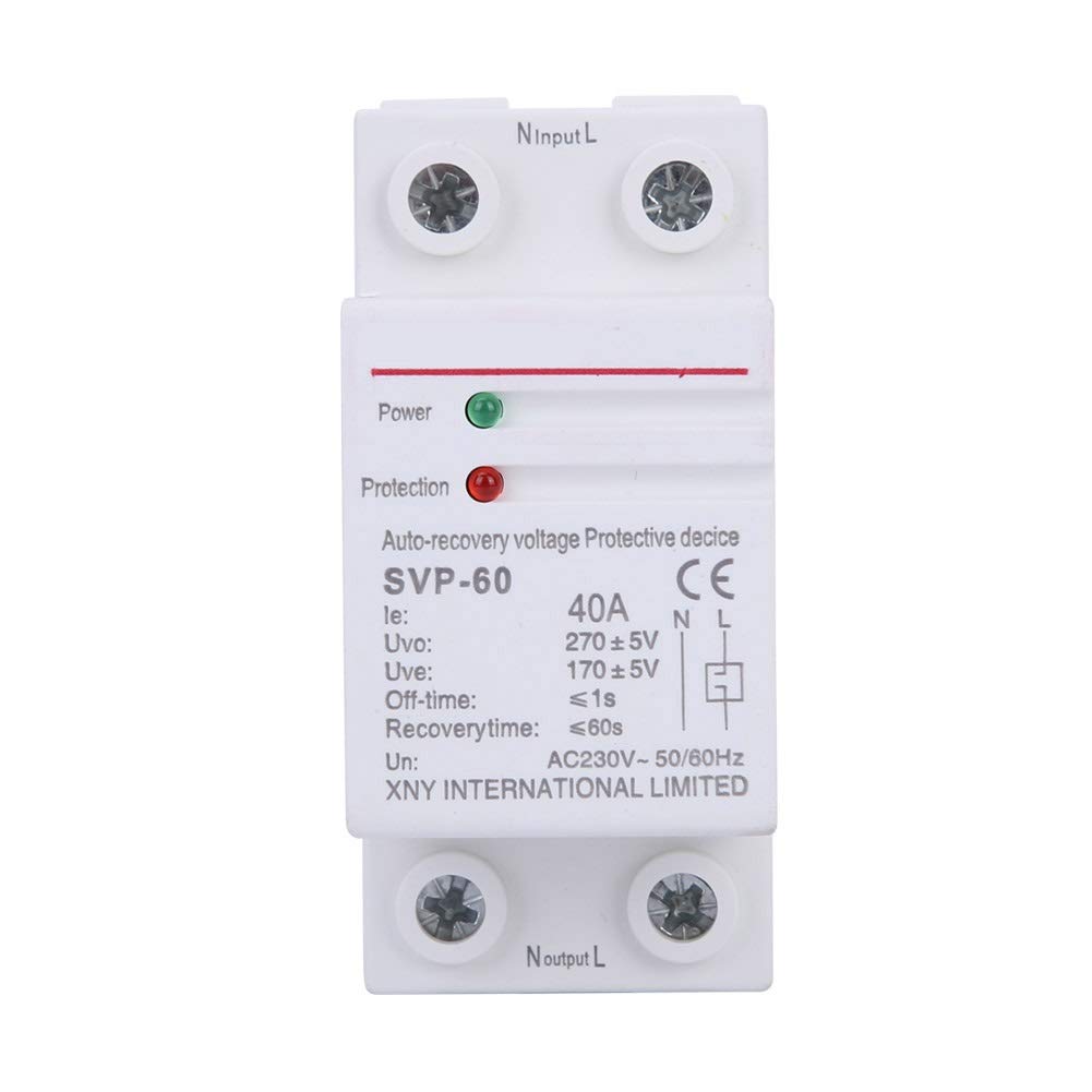 Buy Undervoltage Protector, 230V 40A Automatic Recovery Overvoltage ...