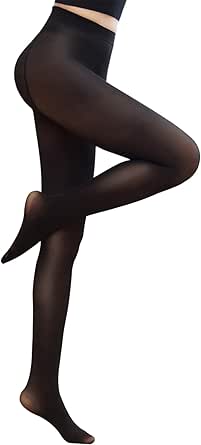 Delcast Women Fleece Lined Tights-Warm Fake Translucent Tights High ...