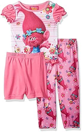 Amazon.com: Trolls Queen Poppy Girls 3-Piece Pajama Set: Clothing ...