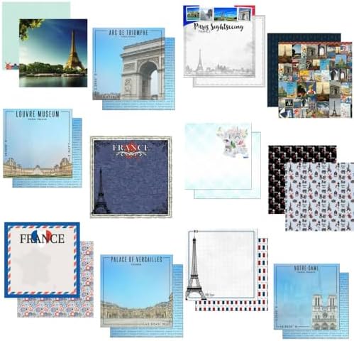 Amazon.com : Custom Bundle - 12 Paris France Travel Vacation Themed 12 ...