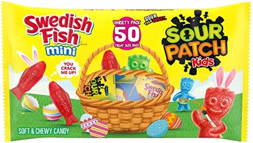 Amazon.com: SOUR PATCH KIDS and SWEDISH FISH Mini Soft & Chewy Easter ...