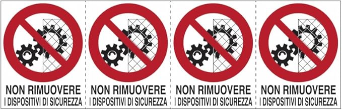 KIT DI 6 ADESIVI - Non rimuovere i dispositivi di sicurezza ...
