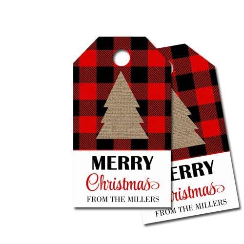 Amazon.com: Buffalo Plaid Christmas Gift Tags Set of 24 Cardstock Hang ...