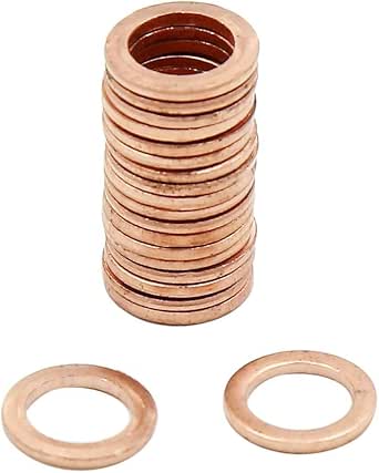 20 Pcs Copper Washers Sump, Fuel, Water, and Hydraulic Fittings Shims ...
