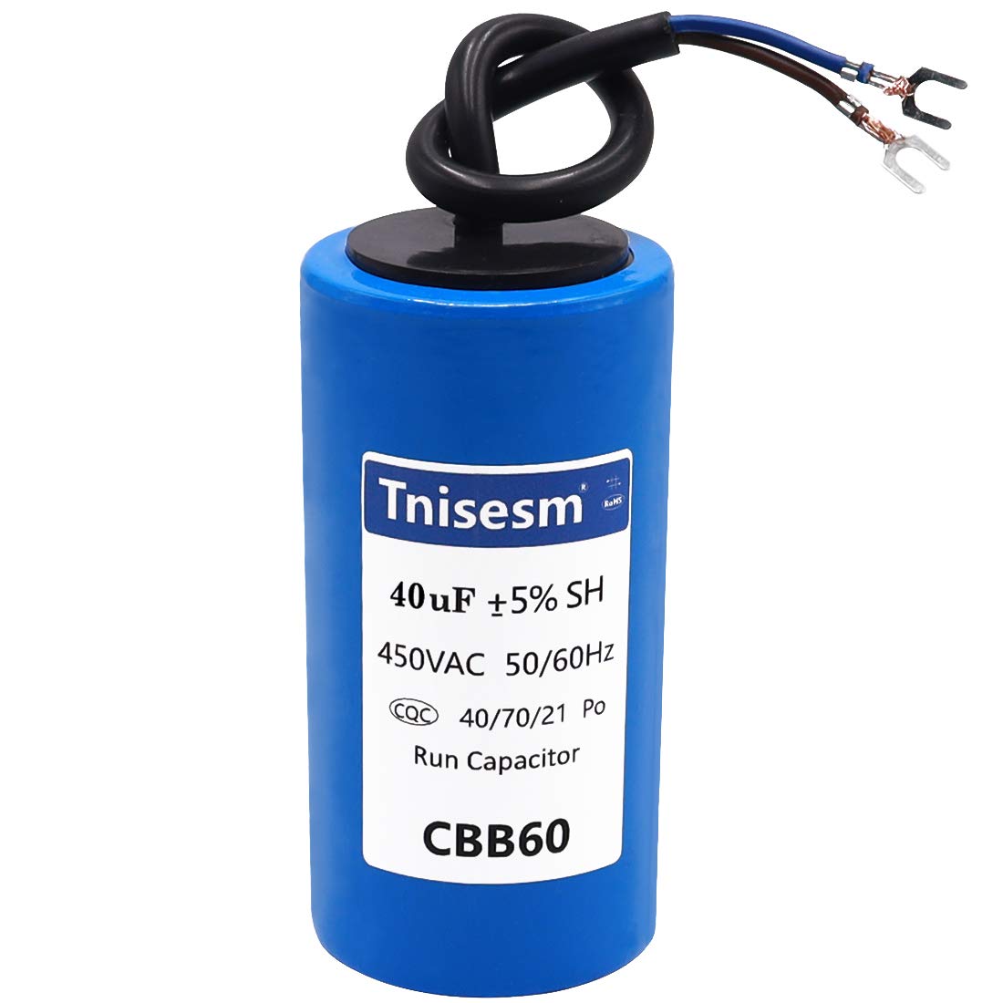 Snapklik.com : Tnisesm 40uF CBB60 Run Capacitor 450V AC 2 Wires For ...