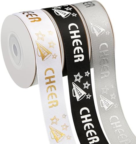 Amazon.com: Taiyin 30 Yards 7/8" Cheer Text Grosgrain Ribbon Cheer ...