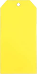 100 Pack - Yellow Plastic Tags - 4.75" x 2.375" - Tear-Proof and ...