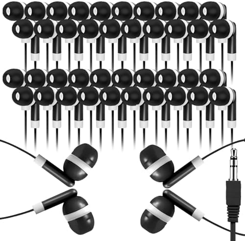 Amazon.com: XOSDA Bulk Earbud Headphones 100 Pack for School Classroom ...