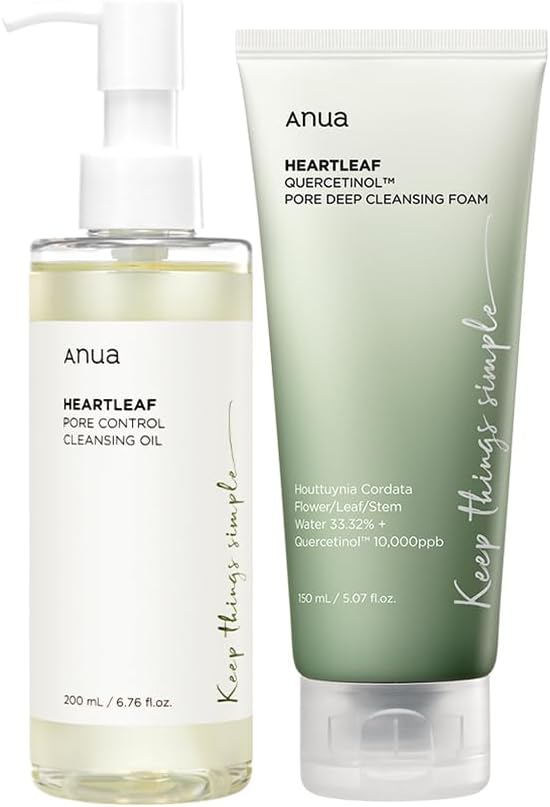 Amazon.com: Anua Double Cleanser Duo for Facial Cleansing : Heartleaf Pore Control Cleansing Oil ...