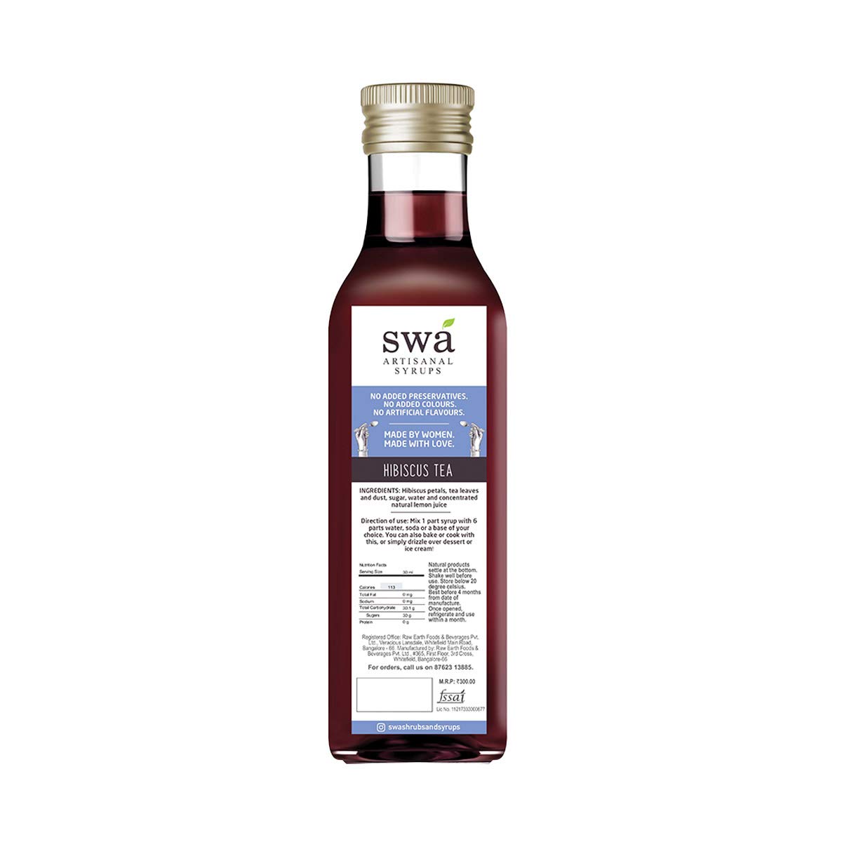Buy Swa Artisanal Syrups - Hibiscus Iced Tea - Pack of 4 for Cocktails ...