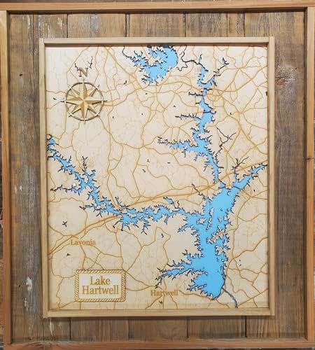 Amazon.com: Wooden Map of Lake Hartwell : Home & Kitchen