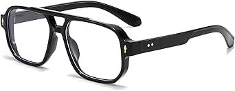 PORADAY Blue Light Blocking Glasses for Women Men 70s Retro Square ...