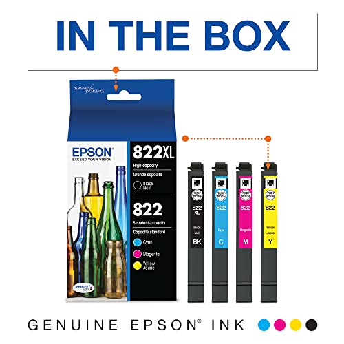 EPSON 822 DURABrite Ultra Ink High Capacity Black & Standard Color ...