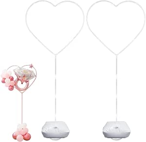 NALACAL Heart Shape Balloon Arch Stand, 2 Set Heart Balloon Column ...