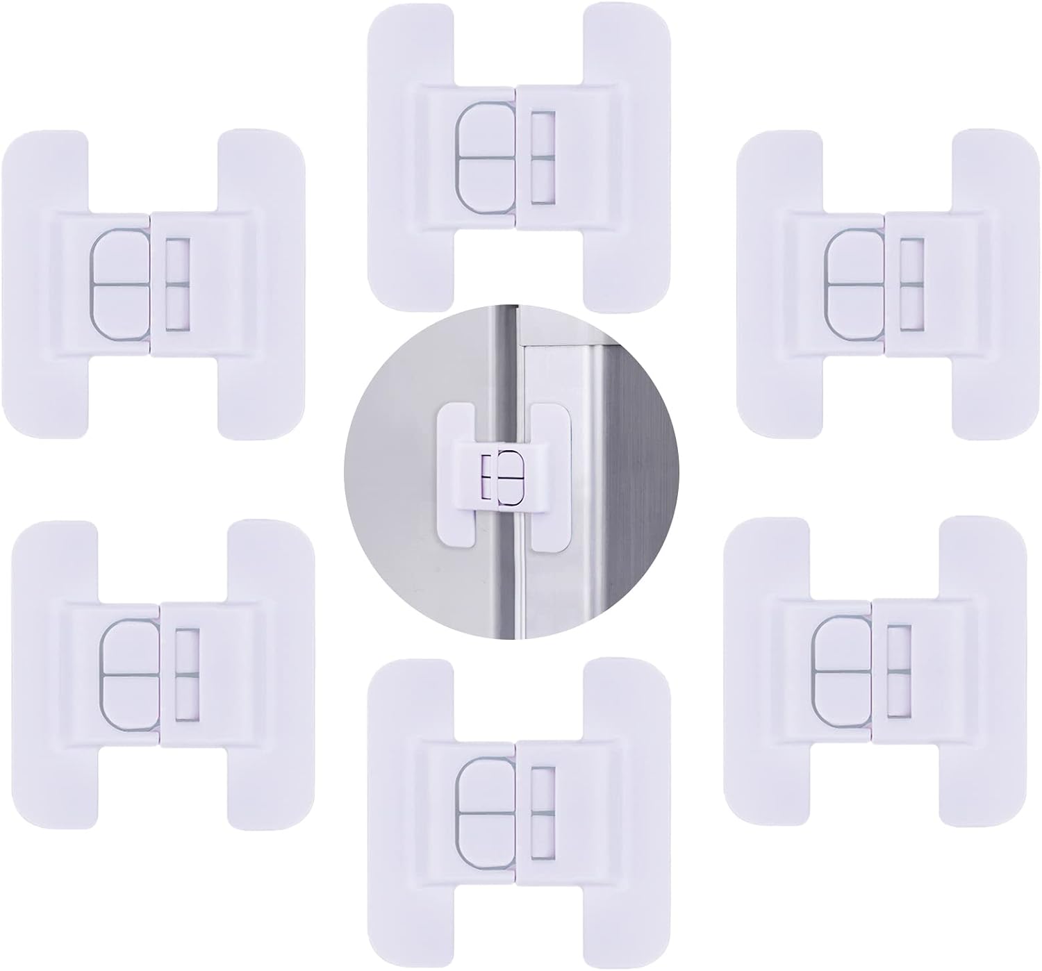 Amazon.com: 6 Pack White NO Drill Refrigerator Door Locks Baby Safety ...