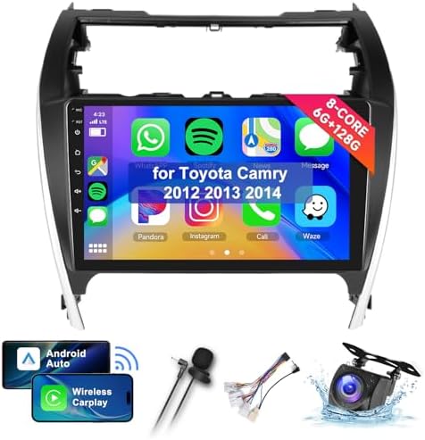 Amazon.com: [8 CORE 6G+128G] Car Radio for Toyota Camry 2012 2013 2014 with Wireless Carplay ...