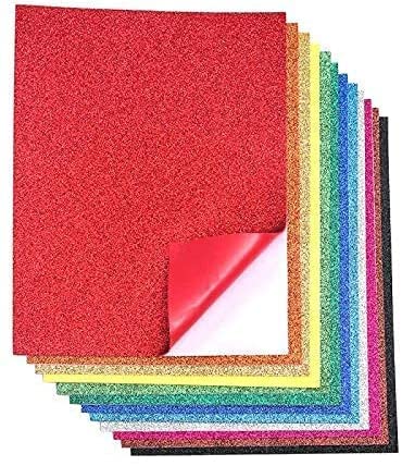 MIMINI Adhesive Backing with Assorted Colours/Self Adhesive Glitter ...