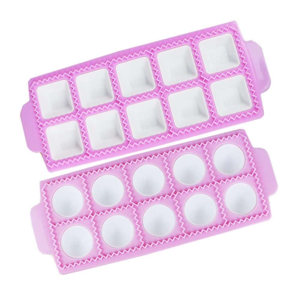 Kovcfon 2 PCS Mould for Round Ravioli Square Italian Ravioli Trays Mold ...