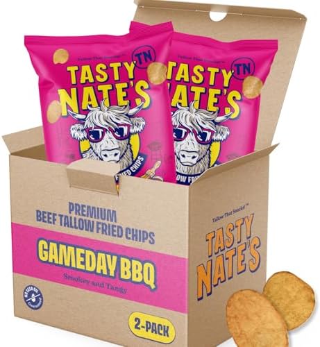 Amazon.com: Tasty Nate’s Beef Tallow Potato Chips - Game Day BBQ Flavor ...