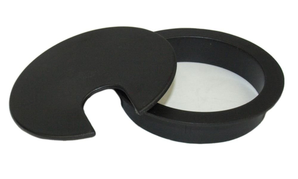 Amazon.com: MyCableMart 3"" Cut-Hole Size Black Round Wire Management ...