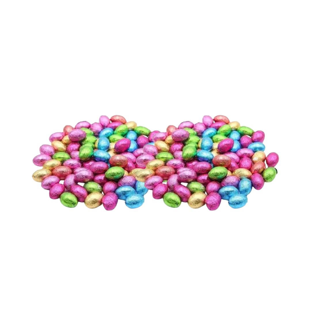 Mini Foiled Easter Eggs 500g - Chocolate Flavoured Eggs Mixed Colours ...