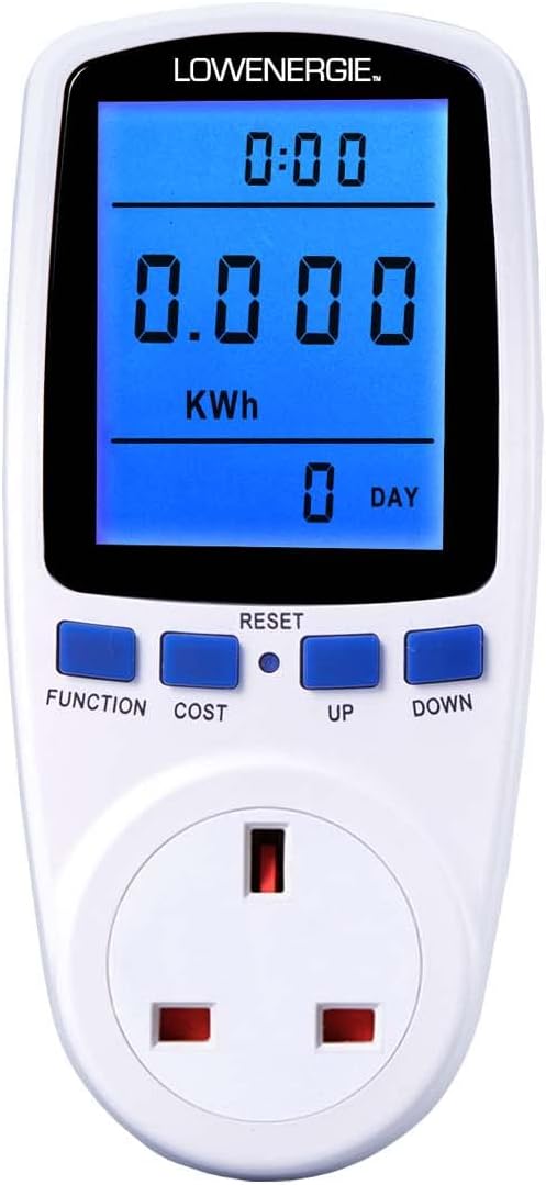 LOWENERGIE UK Plug-in Power Meter Energy Monitor AC 240V 13A Max with ...