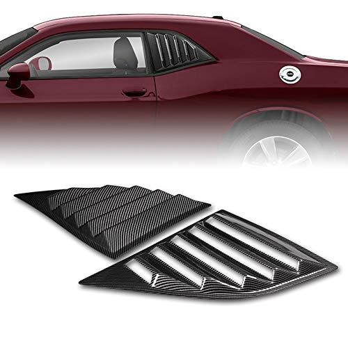 EPARTS 2 Pieces ABS Carbon Fiber Style Look Rear Side Window Scoop Vent ...