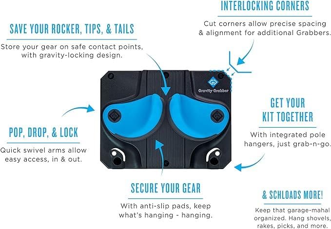 Snapklik.com : Gravity Grabber - Ultimate Wall Storage Rack For Skis ...