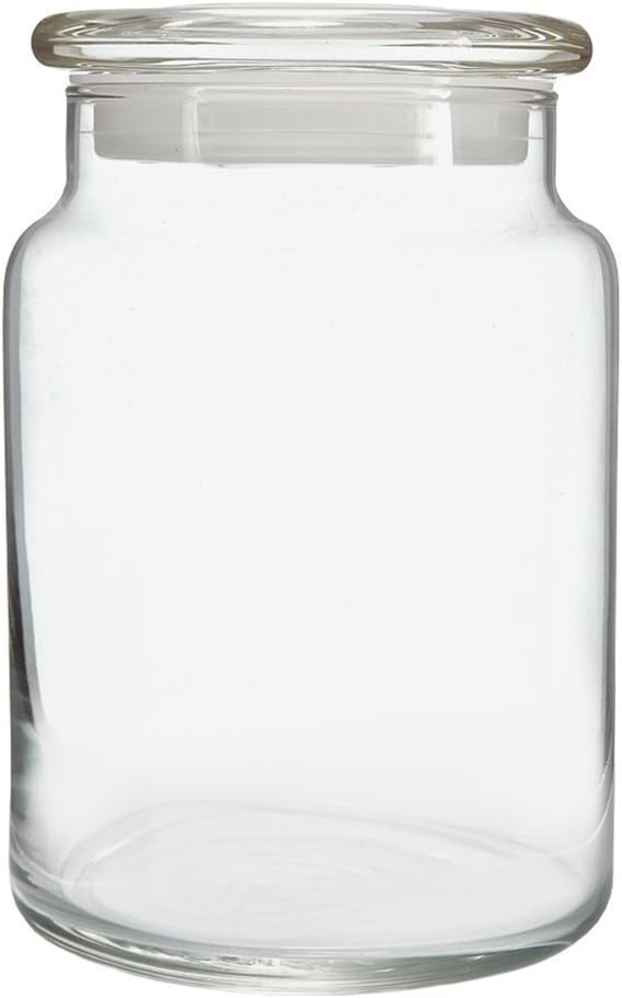 Amazon.com: Libbey Apothecary Glass Jar w/ Pop-Top Lid - 6” x 3.75 ...