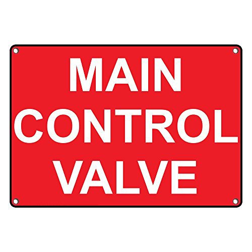 Amazon.com: Weatherproof Plastic Main Control Valve Sign with English ...