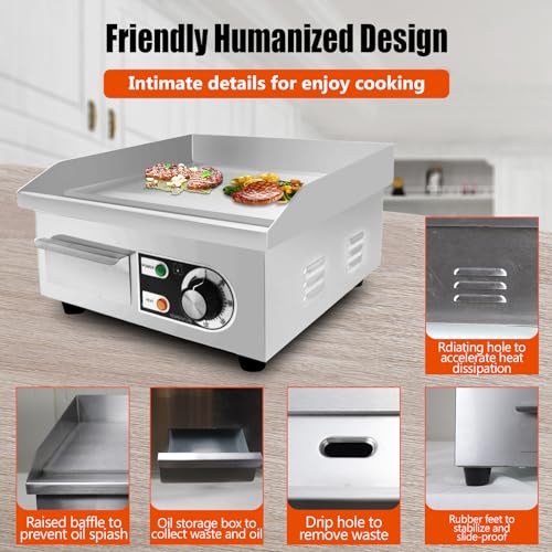 Snapklik.com : 14 Commercial Electric Griddle,Electric Countertop Flat ...