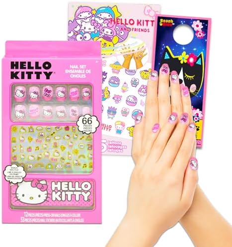 Amazon.com: Hello Kitty Nail Art Stickers Set for Girls - Bundle with ...