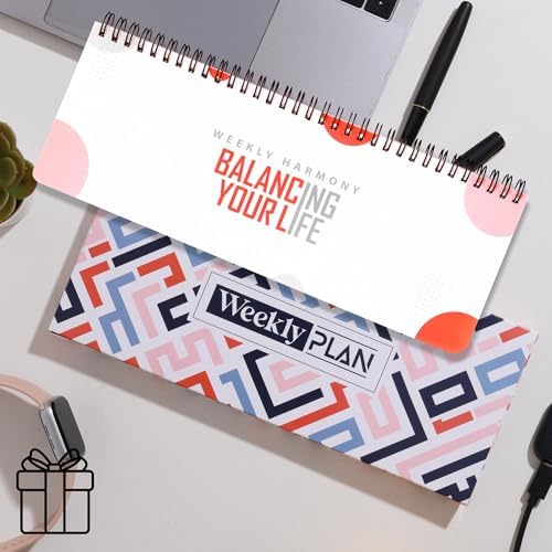 Doodle Undated Weekly Desk Planner with Daily Habit Tracker – 52-Week ...