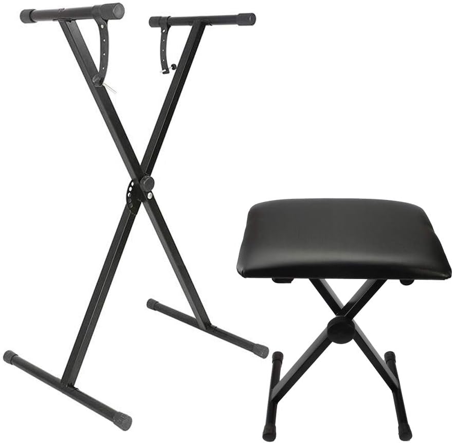 Amazon.com - Ktaxon Single X Keyboard Stand and Bench Set, Adjustable ...
