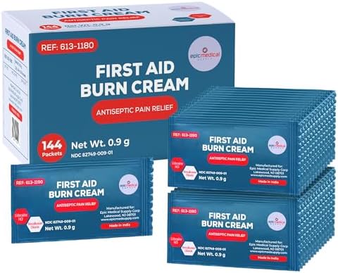 Amazon.com: First Aid Burn Cream Packets Box of 144, Burn Ointment with ...