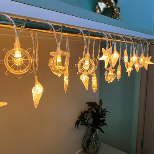 Amazon.com: Fielegen 20 LED 9.84ft Ocean Theme String Lights Battery ...