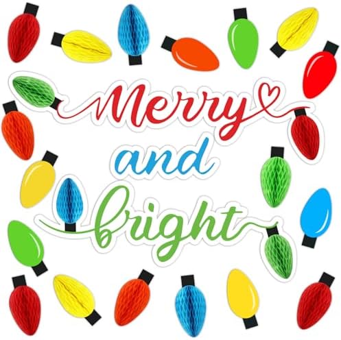 Amazon.com : Christmas Bulletin Board Decorations Set Merry and Bright ...