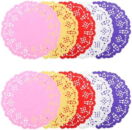 Amazon.com: 200 Pcs 3.5 Inch Colored Paper Doilies, Round Lace Paper ...