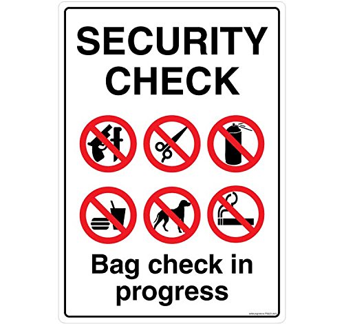 Safety Sign Store PS620-A4V-01 Security Check: Bag Check in Progress ...
