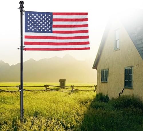 Amazon.com : Black Ground flag pole kit with Embroidered flag for ...