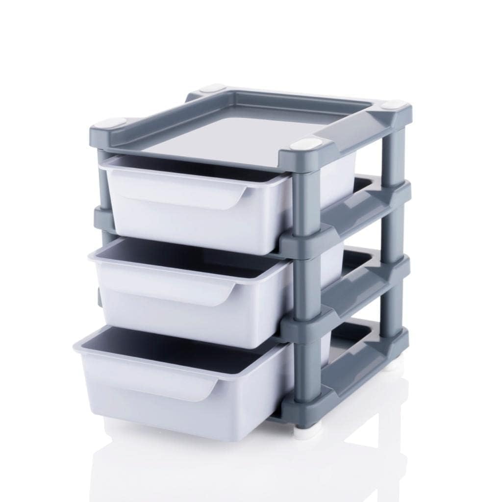 Entisia 3 Layer Small Desk Drawer - Mini Plastic Foldable Drawer Type ...