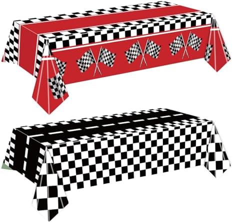 Amazon.com: Oigco 4 Pack Racing Car Tablecloth - Race Car Birthday ...