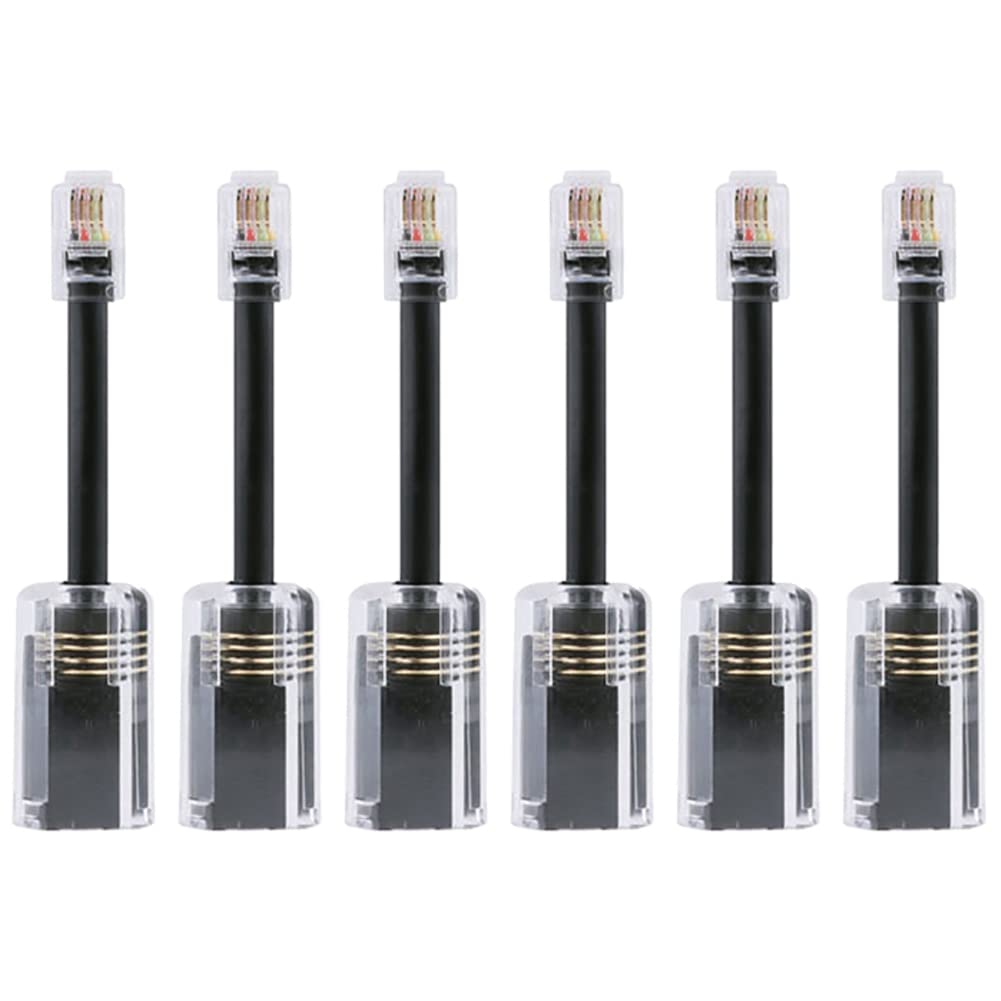Srrrwunti 6Pcs Telephone Cord Detangler RJ9 4P4C Extended Rotating Anti ...